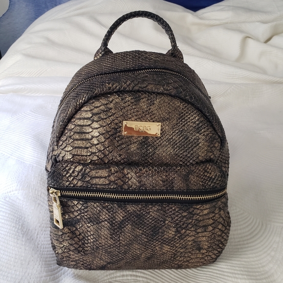 BCBG Paris | Bags | Bcbg Paris Bronze Metallic Alligator Snakeskin Mini ...